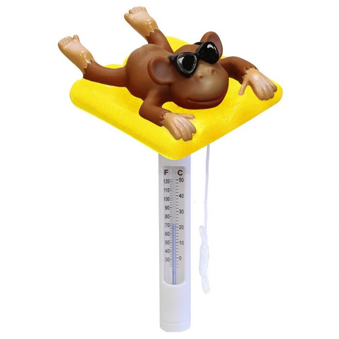 Porpoise Monkey On Raft Soft Top Floating Thermometer